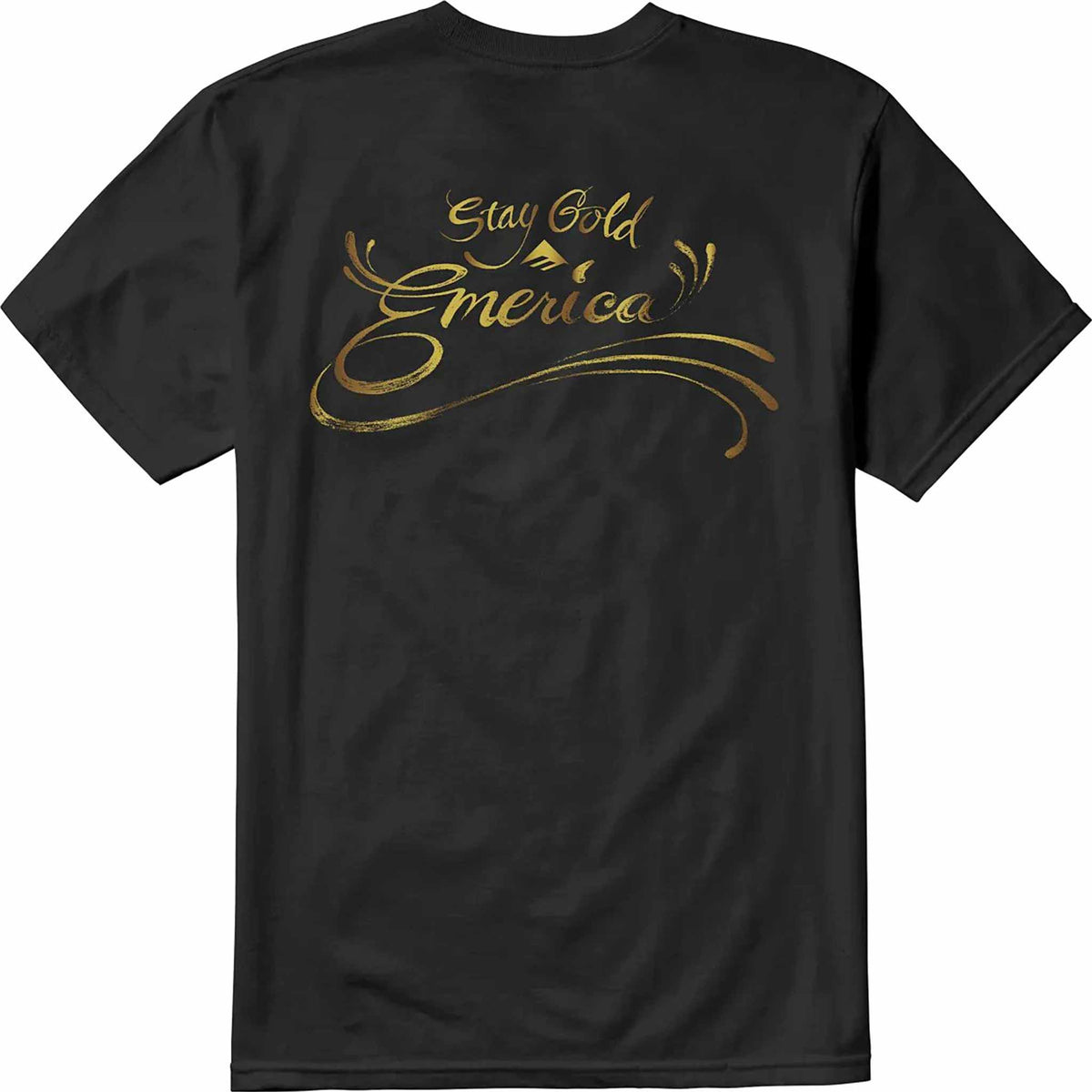 Emerica Stay Gold Sweep Tee Black - Sanction Skate And Snow