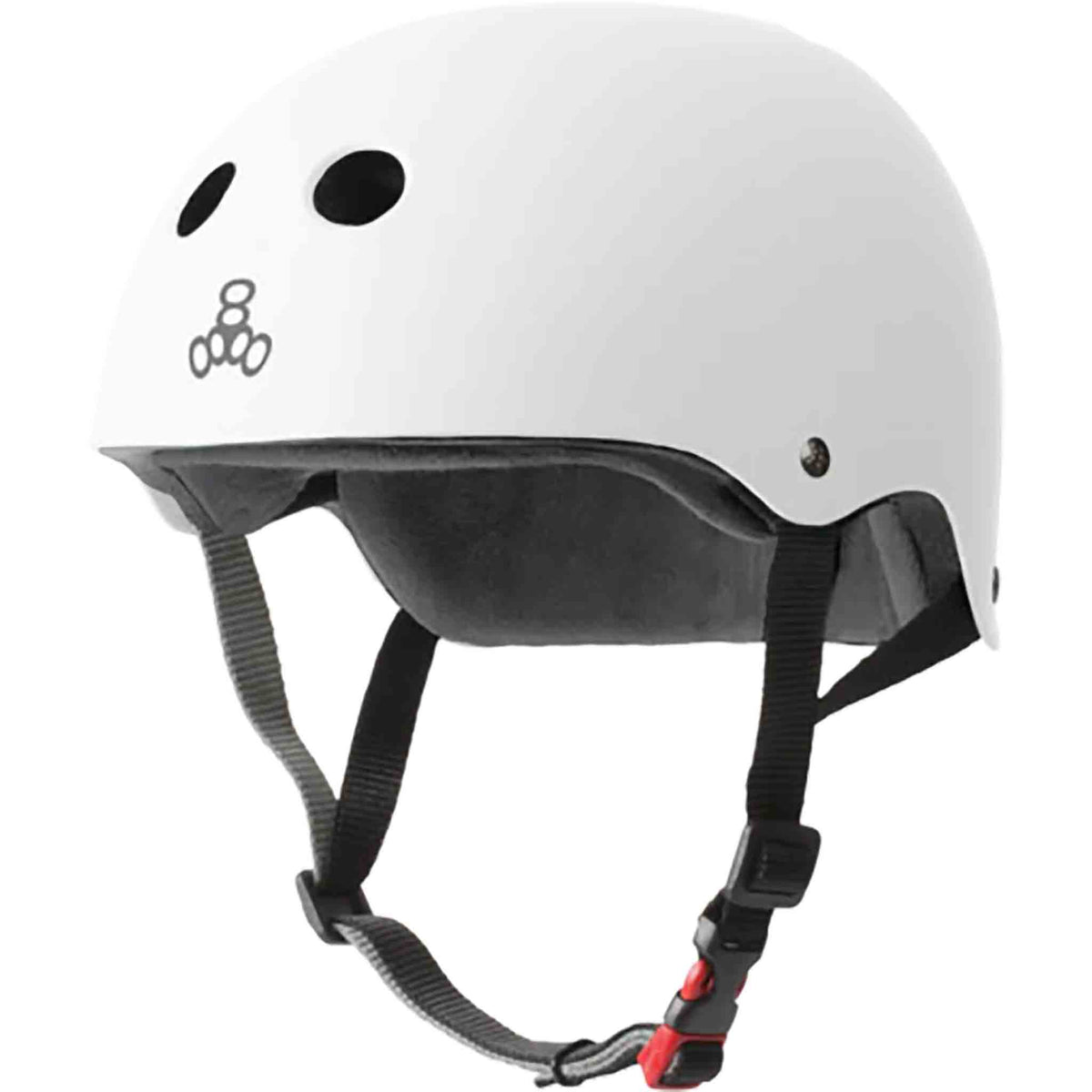Triple Eight Certified Sweatsaver Helmet White Rubber – Sanction Skate ...